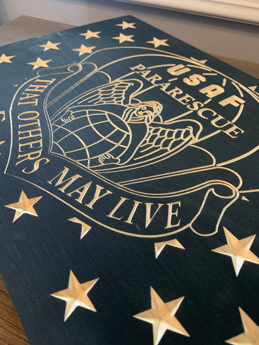 Wooden American Flag Pararescue Edition – 1.1 Woodworks